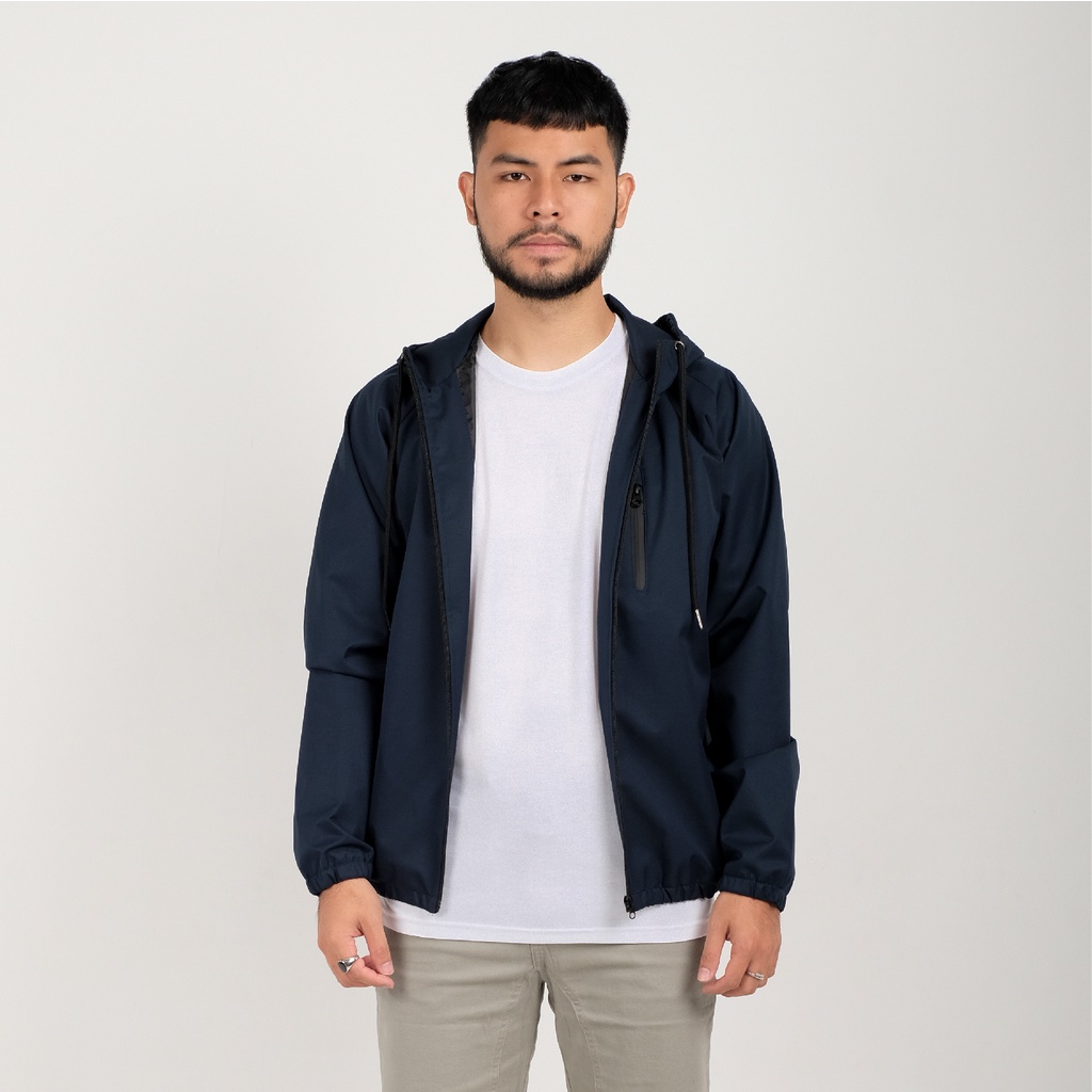 Jual DxL | Fram Sealed Hoodie Jacket Navy Blue | Water Resistant ...