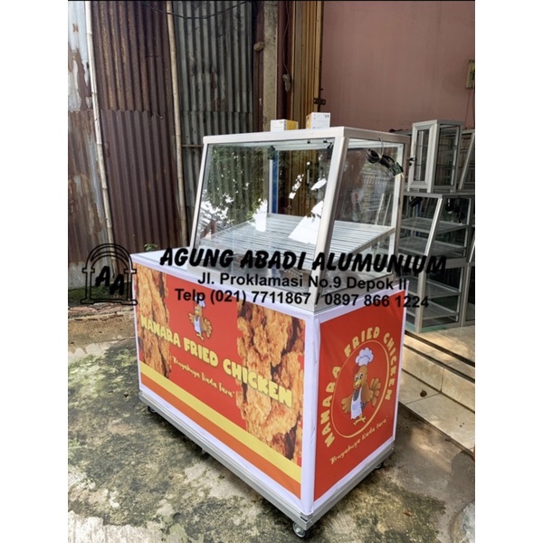 Jual Booth / Etalase / Gerobak Alumunium Fried Chicken Banner | Shopee ...