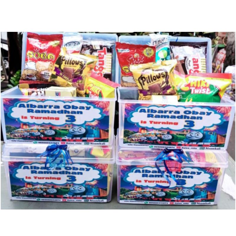Jual PAKET SOUVENIR ULANG TAHUN BOX TRANSPARAN / SNACK ANAK PAKET MURAH ...