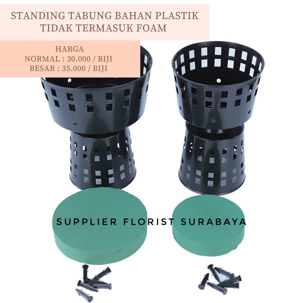 Jual POT TABUNG PLASTIK RAHASIA STANDING BOUQUET, TIDAK TERMASUK FOAM ...