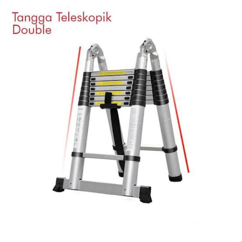 Jual Tangga Lipat Aluminium Teleskopik 4.4M Double 2.2+2.2 Telescopic ...