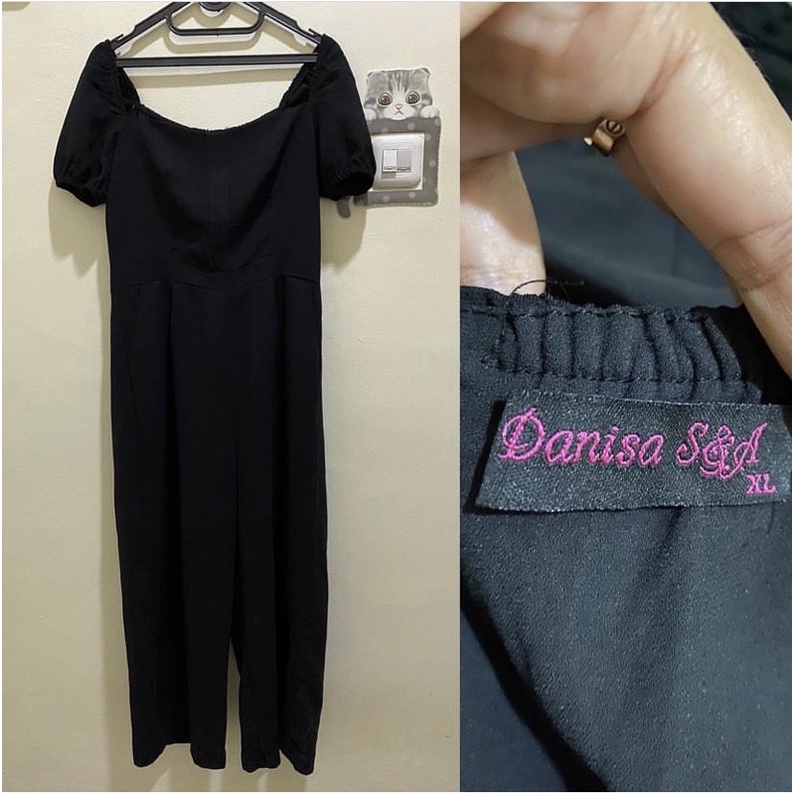 Jual JUMPSUIT CELANA DANISA HITAM TERUSAN OVERALL | Shopee Indonesia