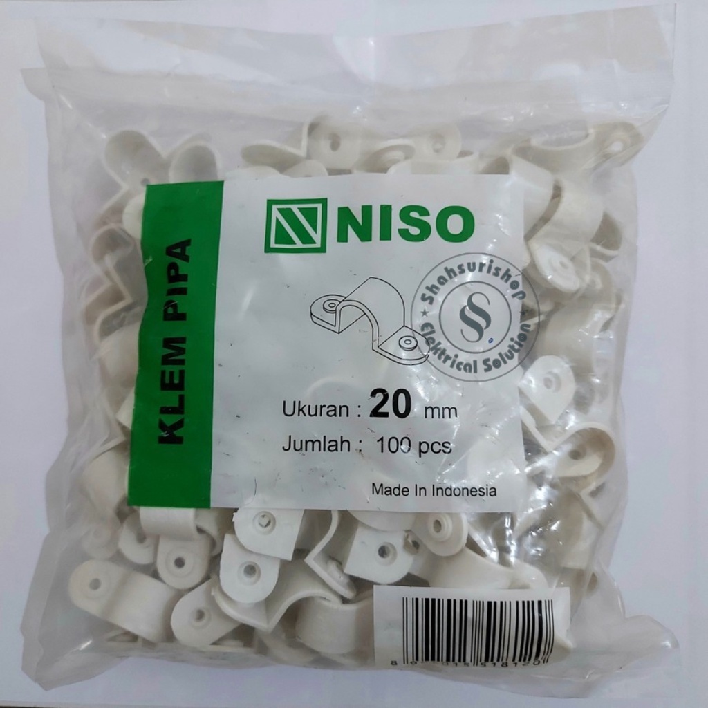 Jual NISO KLEM PIPA CONDUIT 20MM ISI 100 PCS CLAMP LISTRIK ANTI PATAH ...