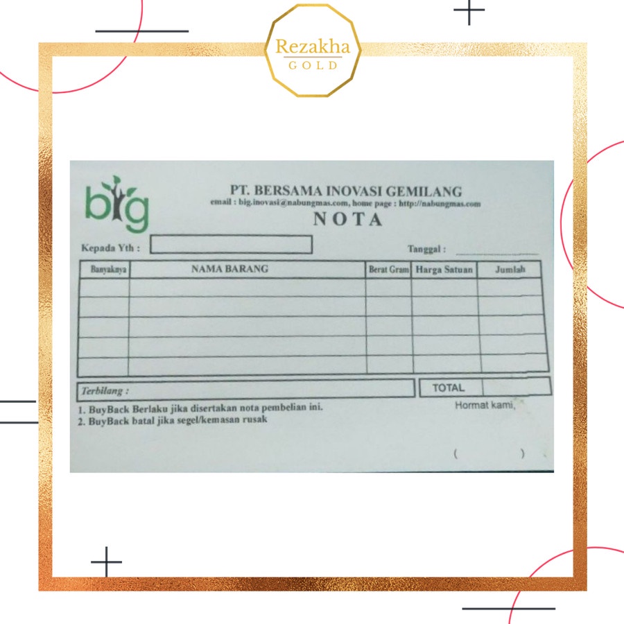 Jual Kwitansi Nota BIG GOLD 1 Bundle isi 50 Lembar | Shopee Indonesia