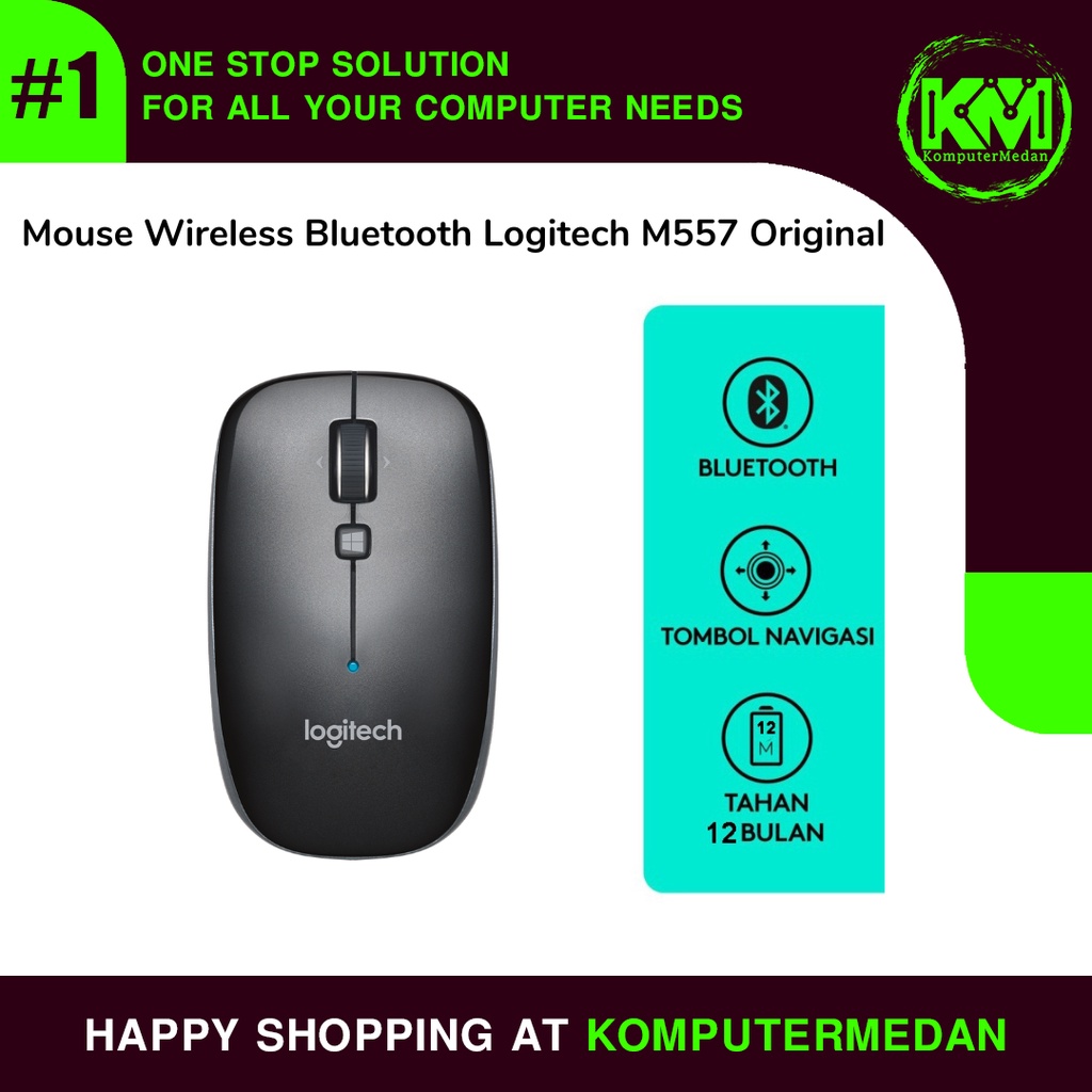Jual Mouse Wireless Bluetooth Logitech M557 Original (Dark Grey ...