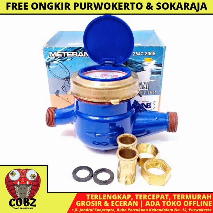 Jual 1/2 IN / AMNB Meteran Air Water Flow Meter PDAM SNI / Non SNI Set ...