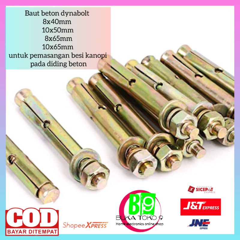 Jual Baut beton dynabolt 8x40mm 10x50mm 8x65mm 10x65mm untuk pemasangan ...