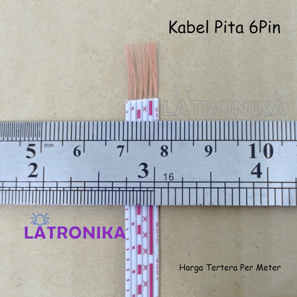Jual Kabel Pita 6Pin Strip Merah Flat Cable 6 Pin Kabel Connector 1M ...