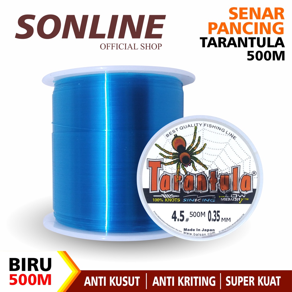 Jual SONLINE Tali Pancing 500m Senar Pancing Tarantula Warna Biru ...