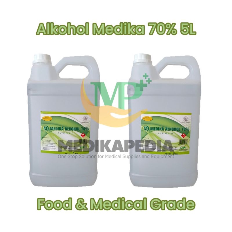 Jual Alkohol Medika 70% 5L Antiseptik / Alcohol Medica Food & Medical ...