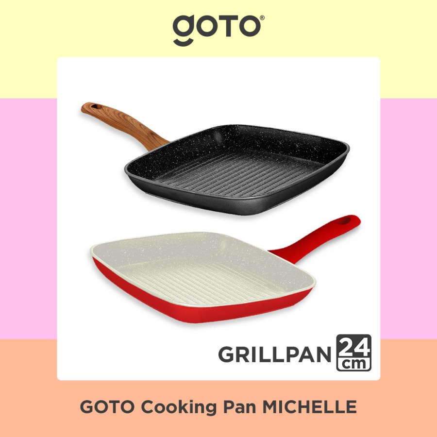 Jual Goto Michelle 24 Cm Panci Grill Pan Wajan Grillpan Granit Induksi ...
