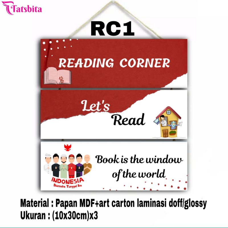 Jual TATSBITA Pajangan Hiasan Dinding Dekorasi Wall Decor Reading Corner/Pojok Baca For School ...