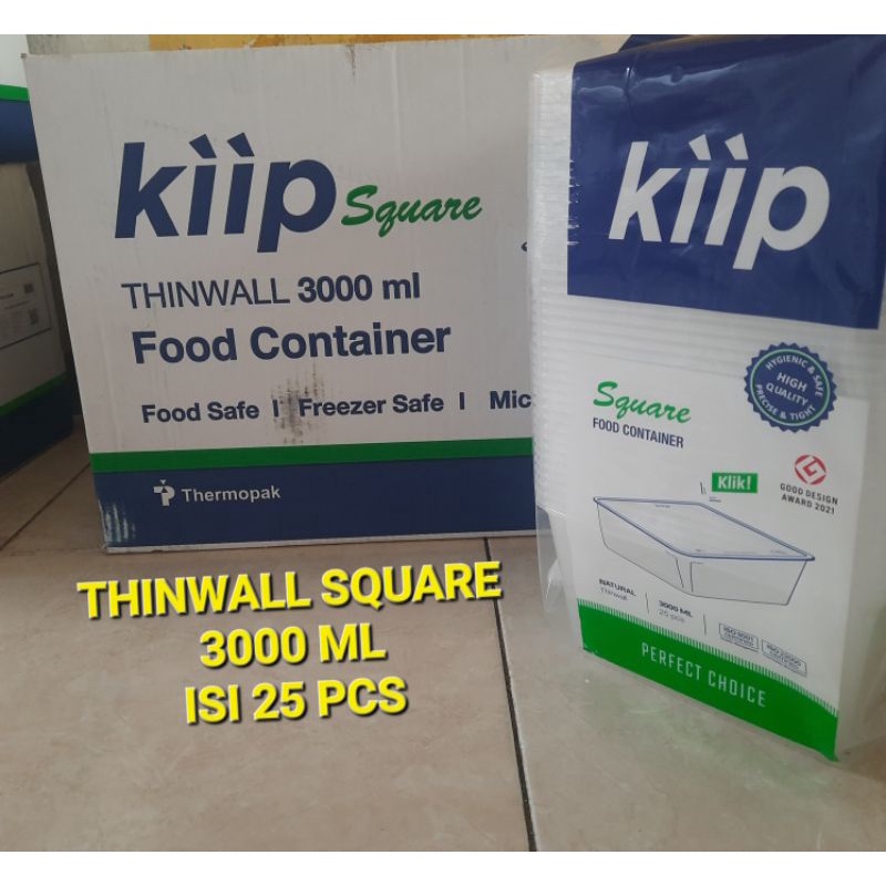 Jual THINWALL KIIP 3000 ML MURAH ISI 25 PCS - THINWAL SQUARE 3000 ML ...