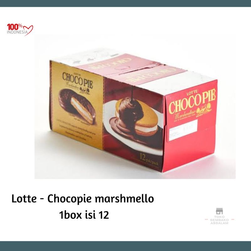 Jual Lotte choco pie marshmallow 1box isi 12 pcs / Choco pai cokelat ...