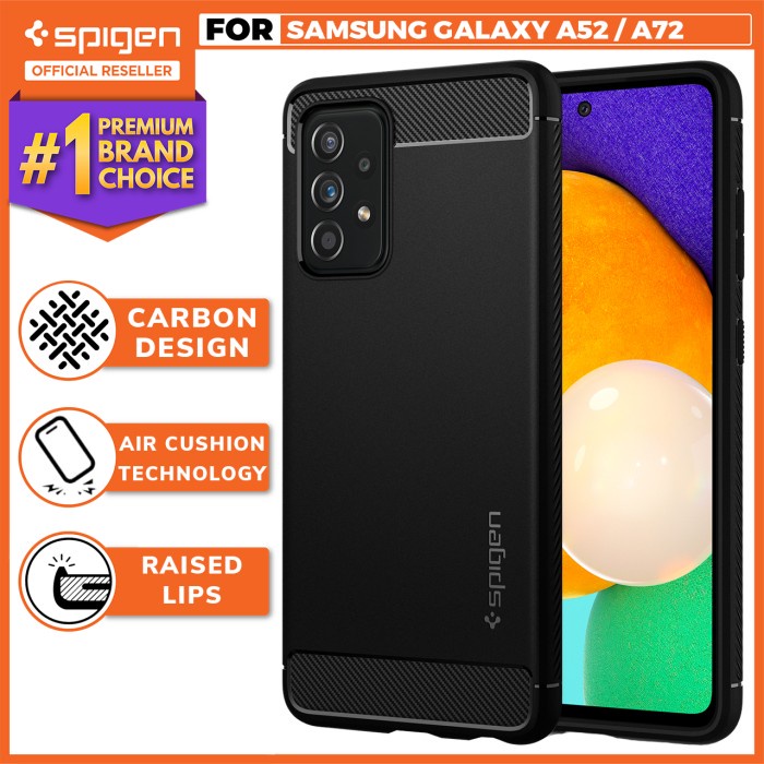 Jual Original Case Samsung Galaxy A52 / A72 Spigen Rugged Armor Carbon Fiber Casing - A52 ...