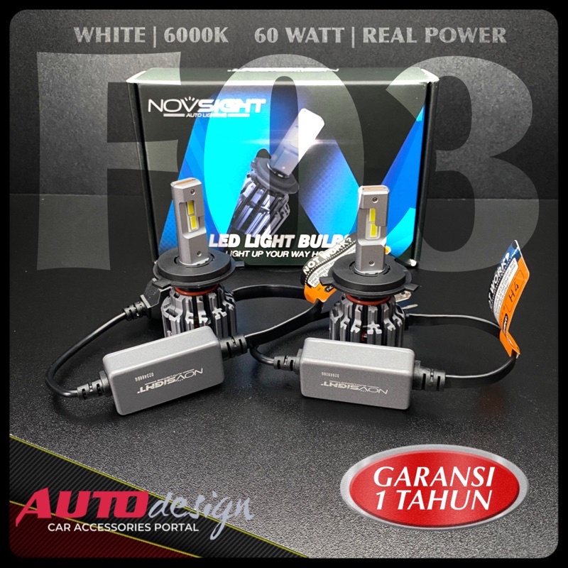 Jual NOVSIGHT F03 Lampu Led Mobil 6000K H4 H1 H3 H7 H8 H11 H16 HB3 HB4 HIR2 Super Terang ...