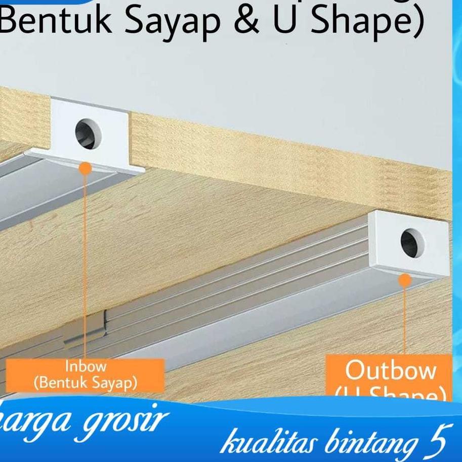 Jual Cover Lampu Aluminium Led Strip 1m / 100 cm Tapeguard Led Light ...