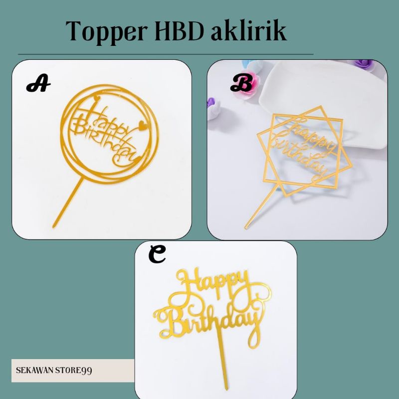Jual Topper HBD material aklirik Topper Ulang Tahun | Shopee Indonesia