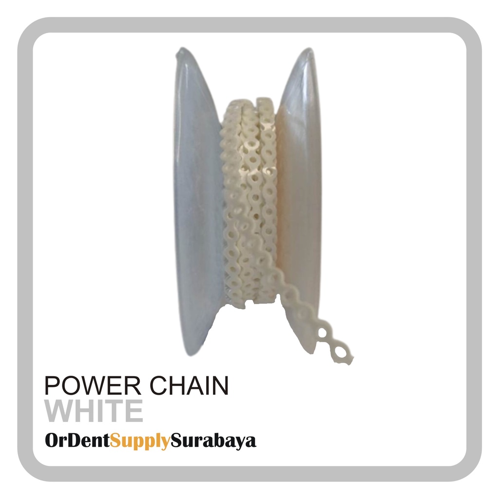 Jual Power chain karet behel 1 mtr WHITE | Shopee Indonesia