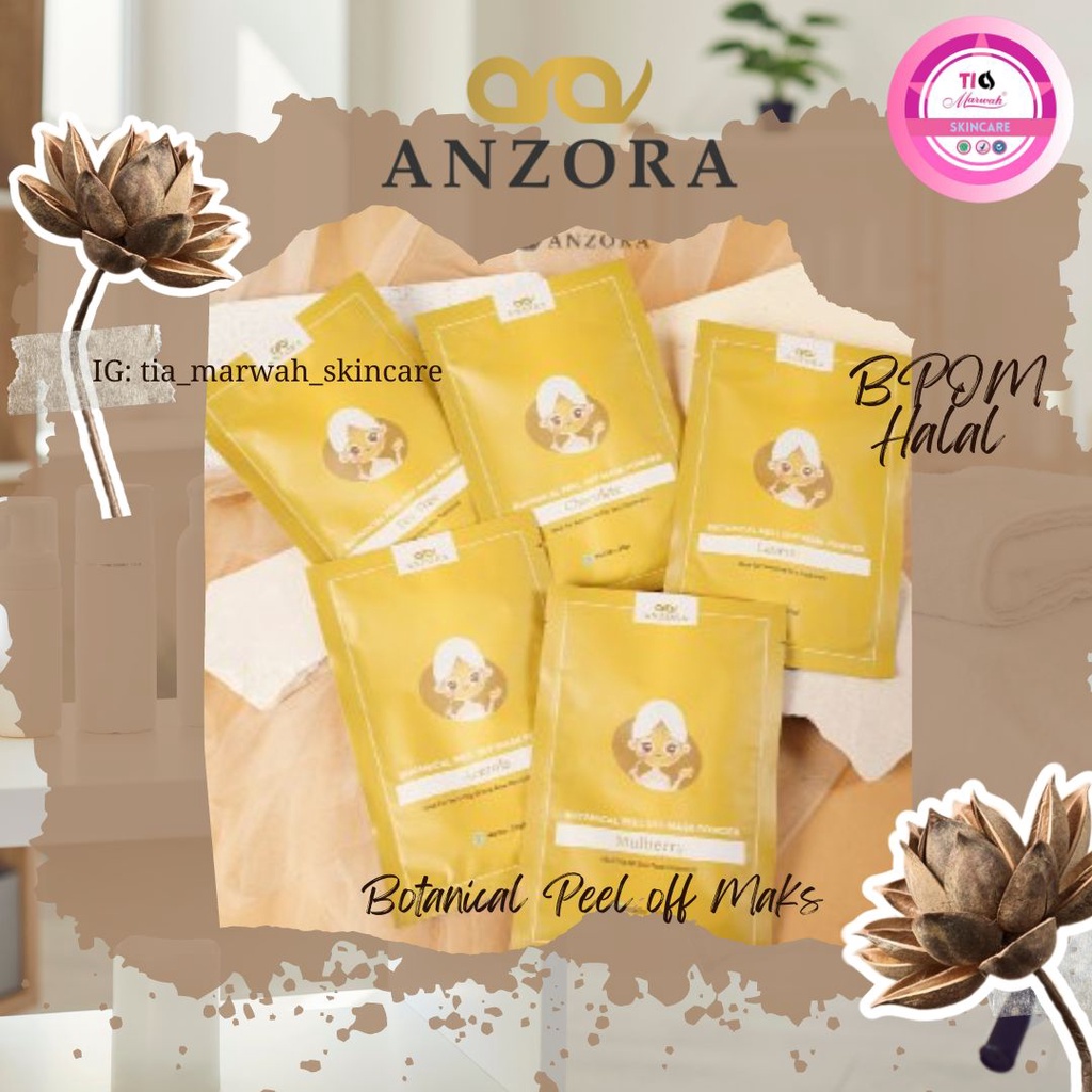 Jual Anzora Botanical Peel off Mask Powder (Masker Bubuk Anzora ...