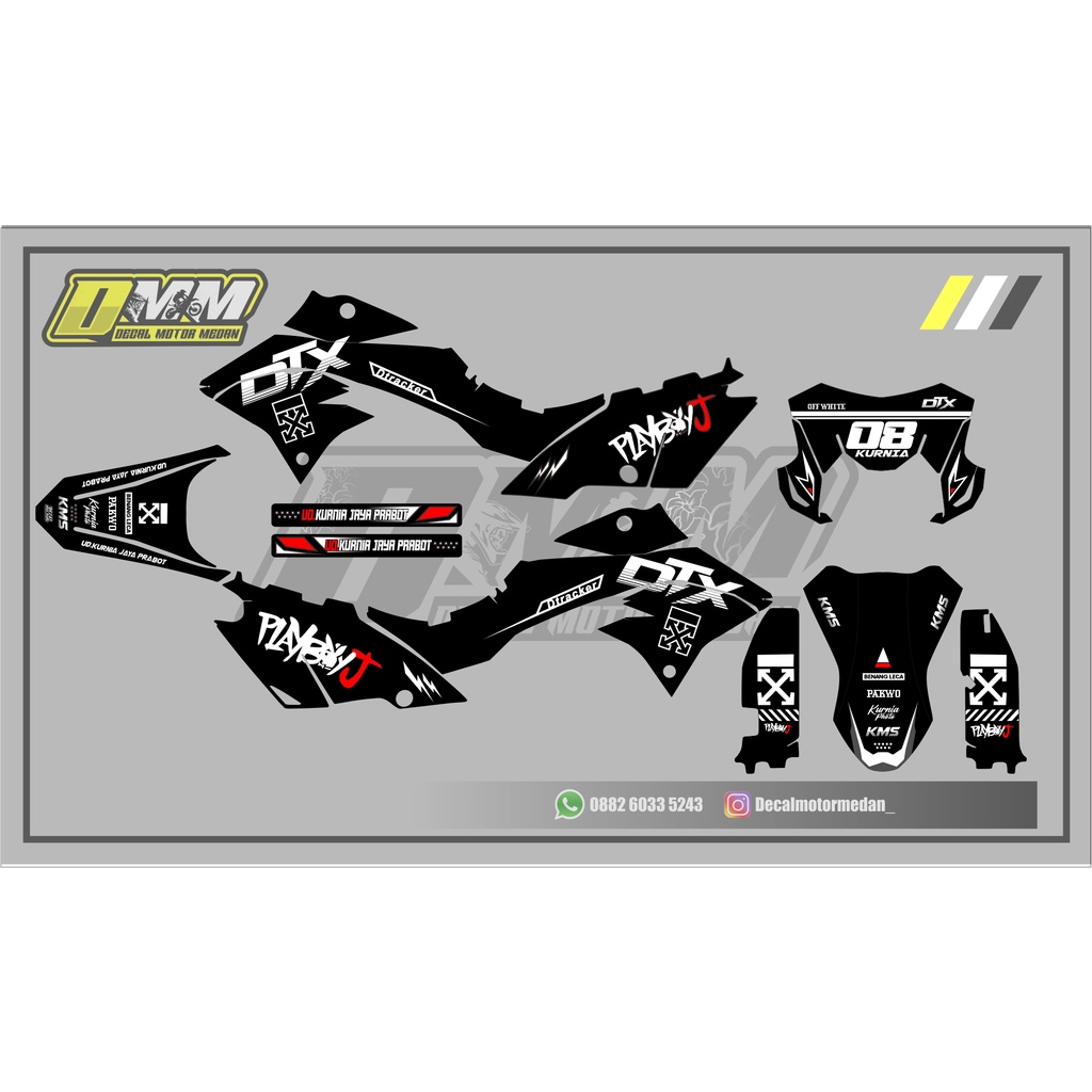 Jual STIKER DECAL KAWASAKI DTRACKER SUPERMOTO HITAM DECAL DTX FULL BODY ...