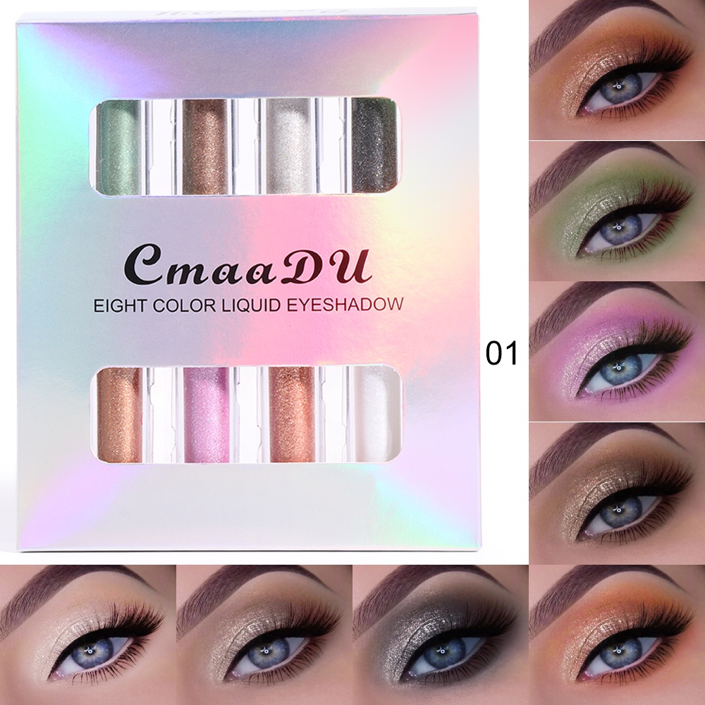 Jual CMAADU Double Head 8 Colors Liquid Glitter Eyeshadow 4pcs/box ...