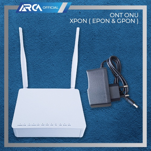 Jual XPON ONT GPON EPON 1GE 3FE PORT RJ45 + RJ11 300M 2 ANTENA 5dbi ...