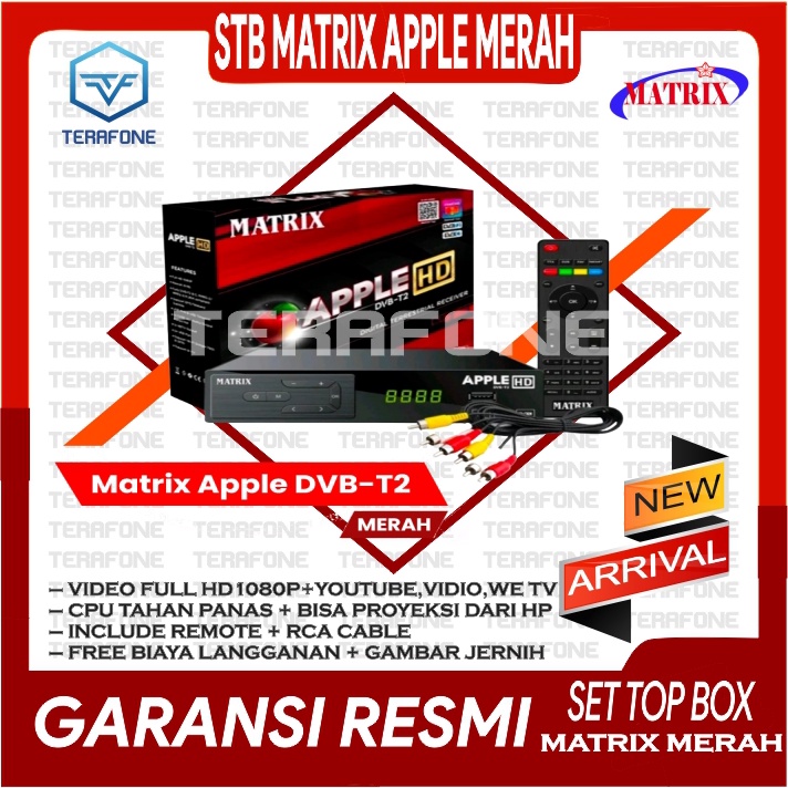 Jual SET TOP BOX STB MATRIX APPLE MERAH DVD T2 RECEIVER TV DIGITAL ...
