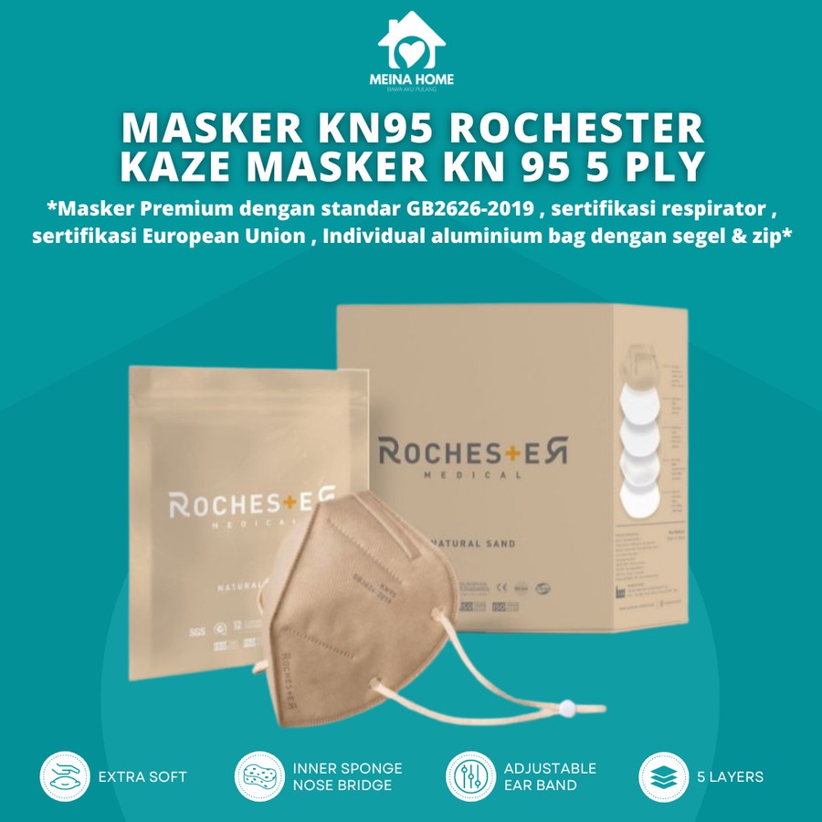 Jual MASKER KN95 5 PLY ORIGINAL ROCHESTER KAZE MASKER KN 95 PREMIUM ...