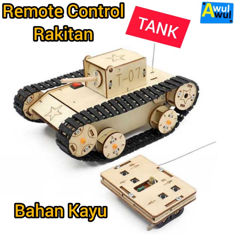Jual Mainan Remote Control Tank DIY Rakitan Bahan Kayu | Shopee Indonesia