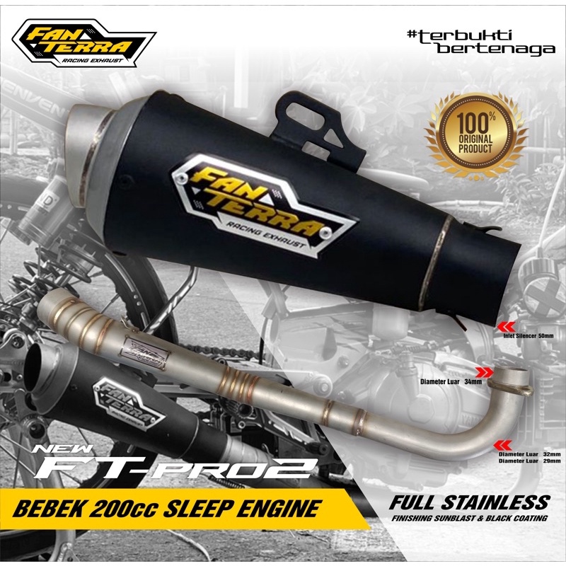 Jual Knalpot BEBEK 200 CC Sleep Engine . Type FT-PRO 2 NEW | Shopee ...