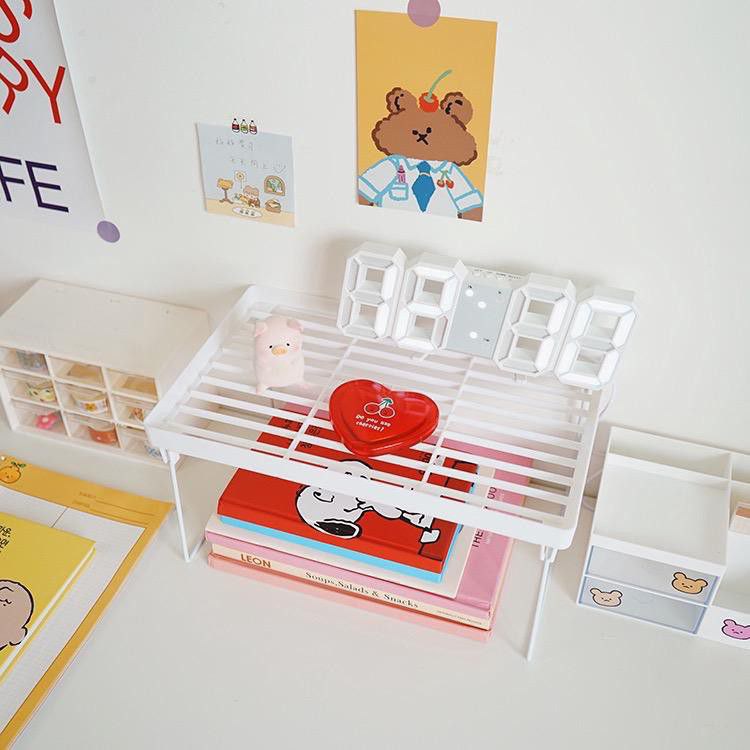 Jual Rak Putih Korean Aesthetic White Rack for Study Desktop Foldable ...