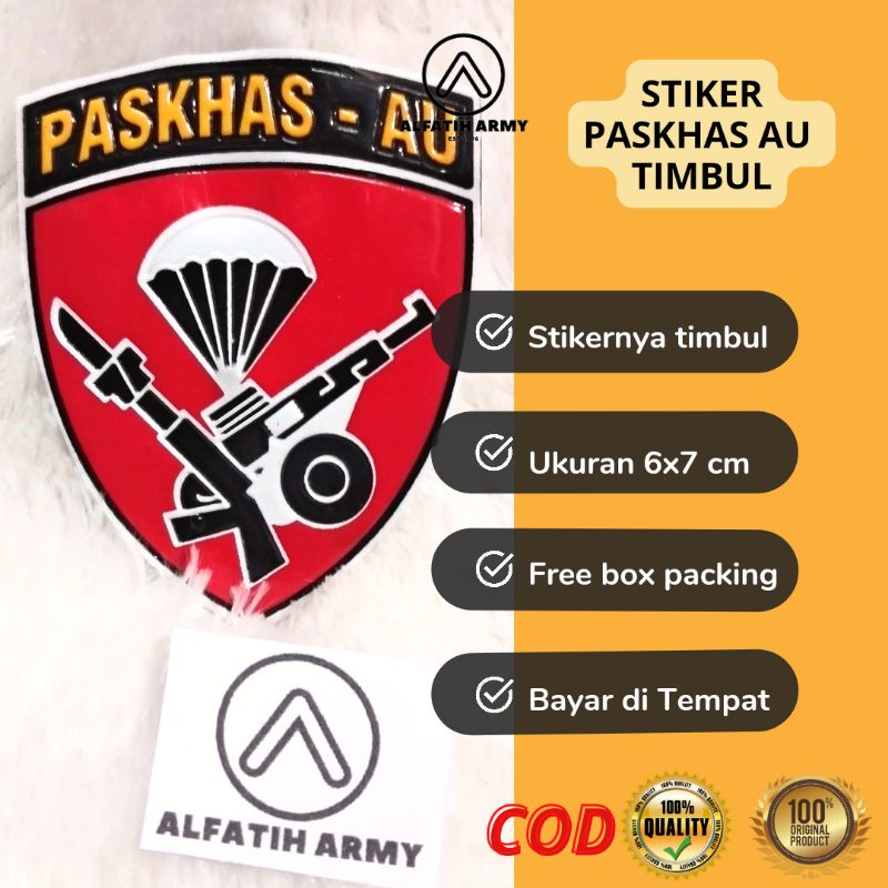 Jual Stiker Paskhas AU Embos Timbul Kaca Motor 7 cm Waterproof AlFatih ...