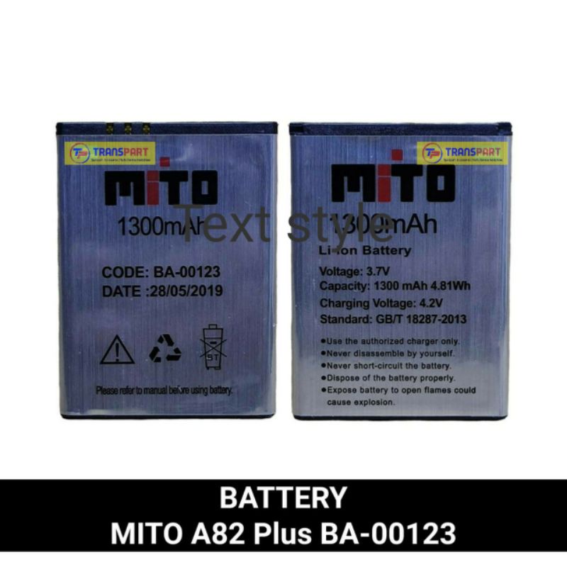 Jual Baterai Battery Mito A82 Plus BA-00123 Original | Shopee Indonesia