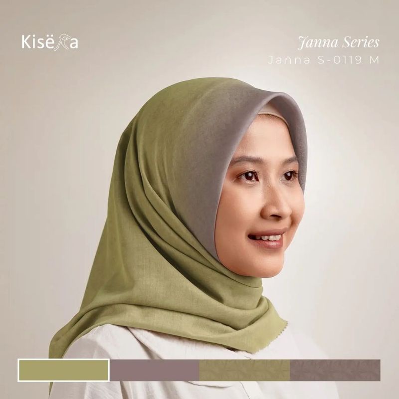 Jual Kerudung Hijab 2 Warna Polos & 2 Motif Background, Jilbab Praktis Cantik "Janna S 00-119 M ...