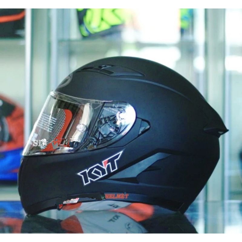 Jual HELM KYT FALCON FR BLACK DOFF DOUBLE VISOR | Shopee Indonesia