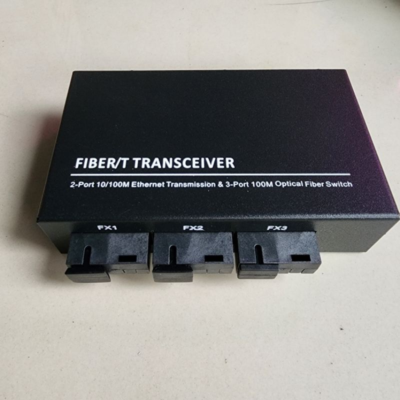 Jual Fiber Media Converter 3 Port SM SC(2A+B1) 2 Ports RJ45 Transceiver ...