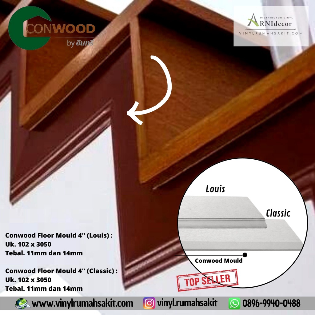 Jual Conwood Mould - penutup celah antara dinding dan lantai ...
