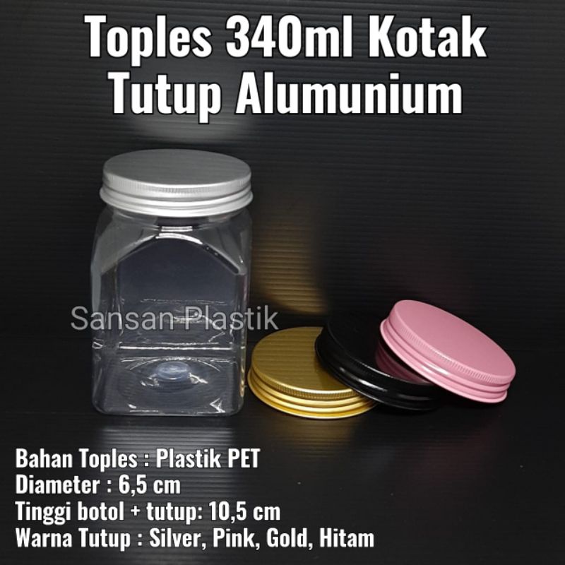 Jual Toples Plastik Tutup Alumunium 340ml KOTAK / Toples Alumunium 340 ... Jual Toples Plastik Tutup Alumunium 340ml KOTAK / Toples Alumunium 340 ...