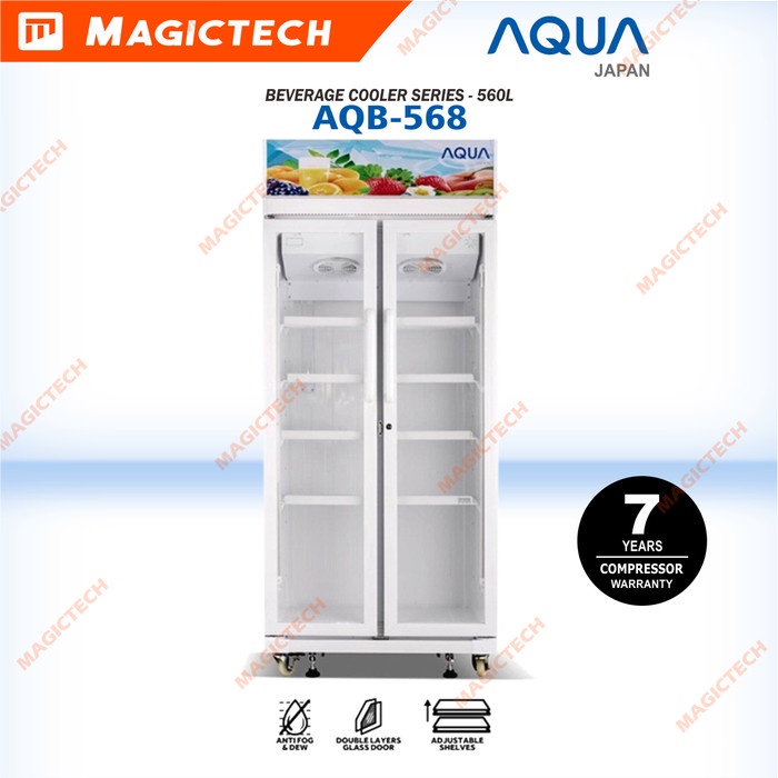 Jual SHOWCASE AQUA 2 PINTU AQB-568 / AQB568 DISPLAY COOLER 560L ...
