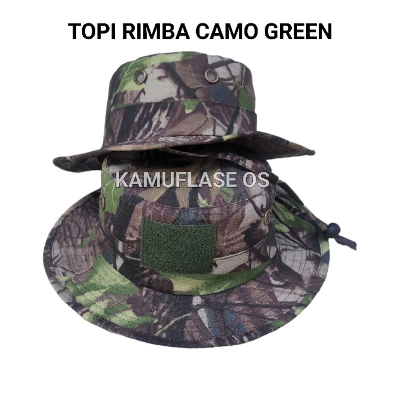 Jual Topi Rimba camo Green Topi hunting Topi Kamuflase Topi hiking ...
