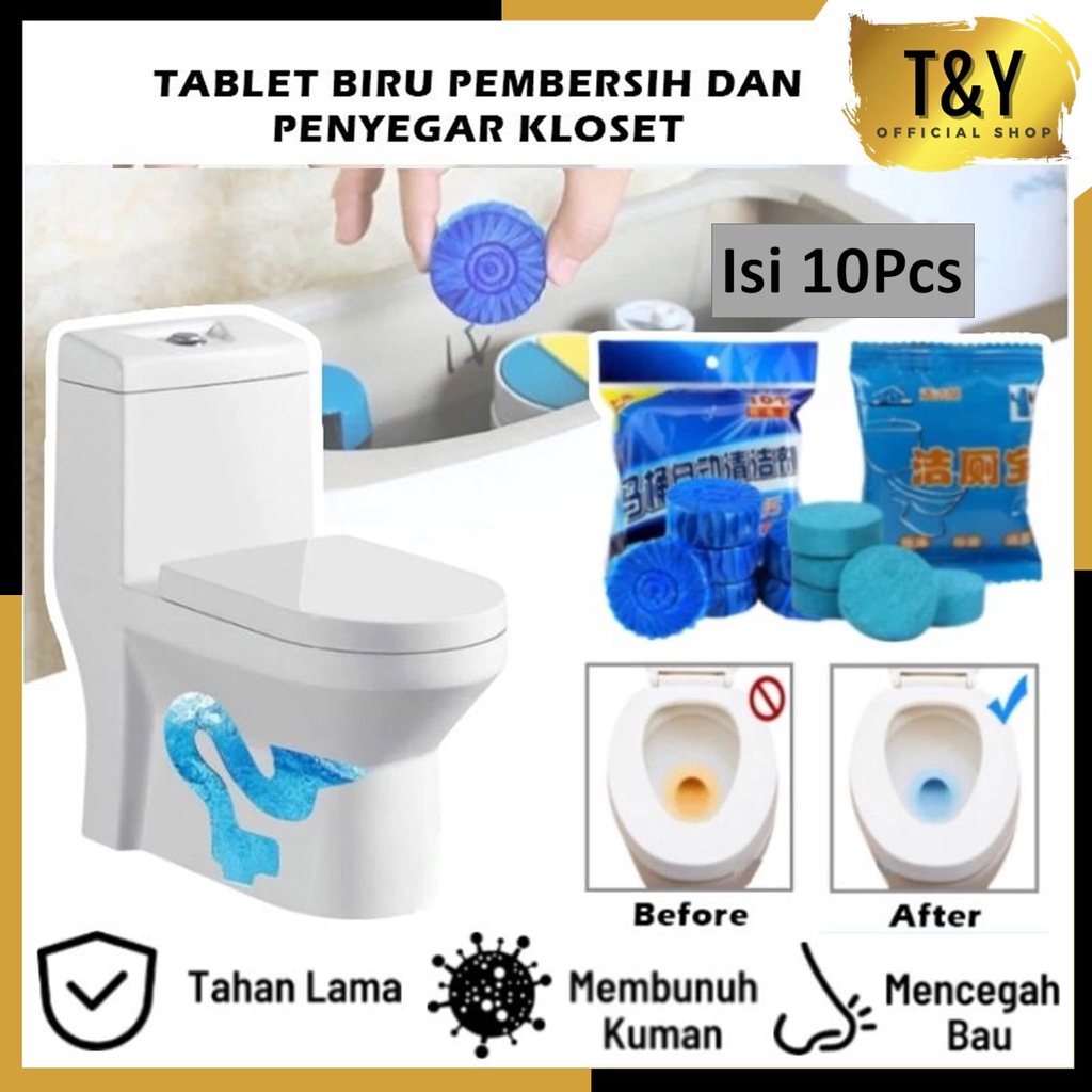Jual T&Y Tablet Biru Pembersih Penyegar Pewangi Toilet WC Kloset 10Pcs ...