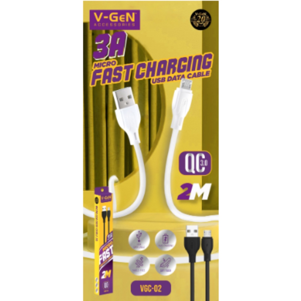 Jual VGC-02 3A Micro USB FAST CHARGING DATA CABLE V-GeN | Shopee Indonesia