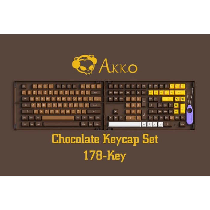Jual Akko Chocolate Keycap Set Asa Pbt Doubleshot | Shopee Indonesia
