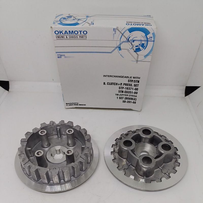 Jual Dapur Kopling (OKA) JUPITER Z / VEGA lawan kaki 4 lobang 4 center clutch set OKAMOTO ...