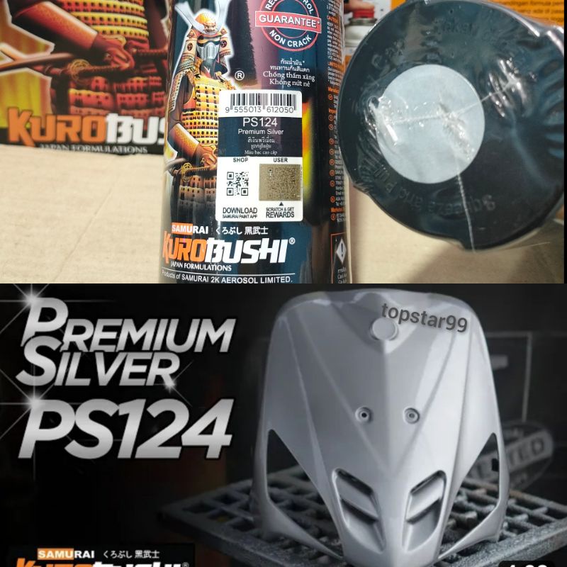 Jual Pilok Pilox Cat Samurai Premium Silver PS124 400ml Cat Semprot ...