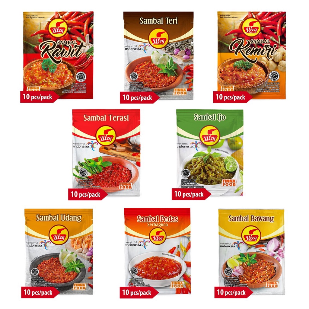 Jual Finna Sambal Uleg Kemasan Renteng Isi 10 Sachet | Shopee Indonesia