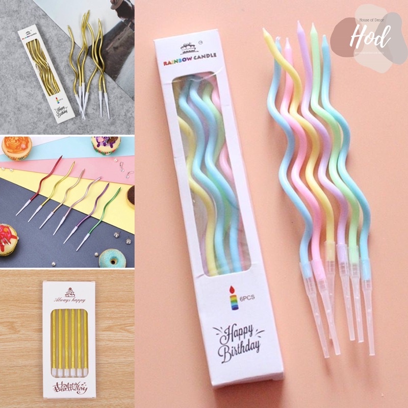 Jual Lilin Korea Lilin Ulang Tahun Panjang Metalik Gold / tall metalic ...