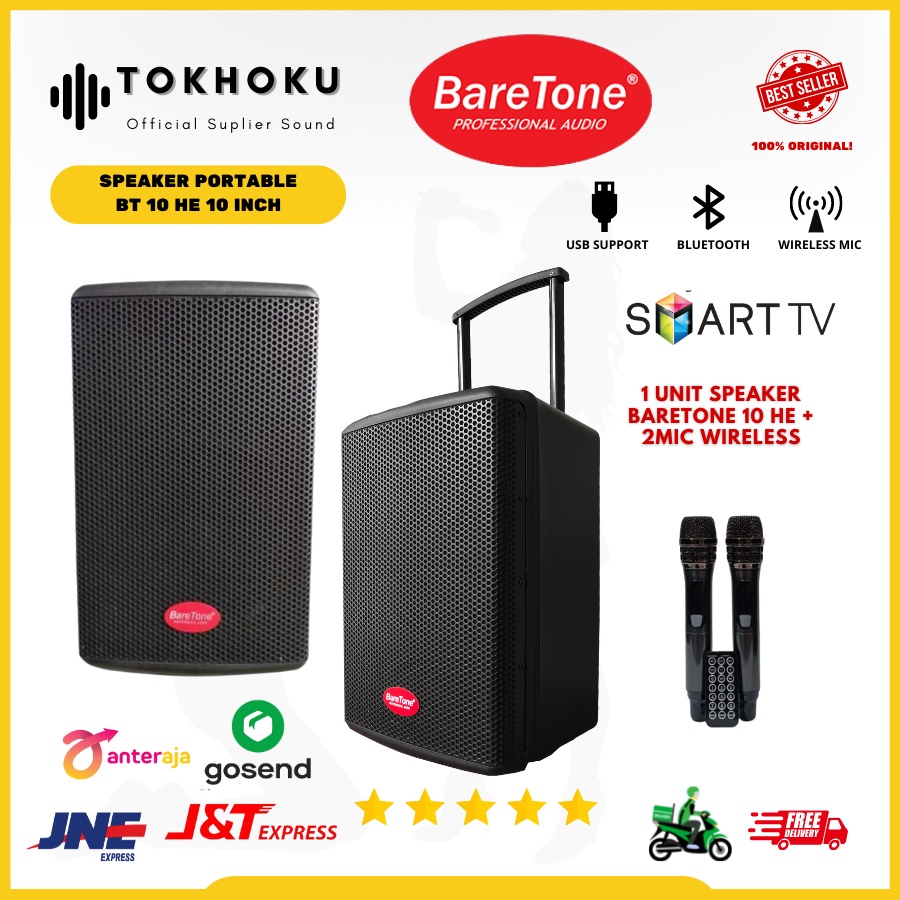 Jual Speaker BareTone 10 HE Portable Original UKURAN 10inch BLUETOOTH ...