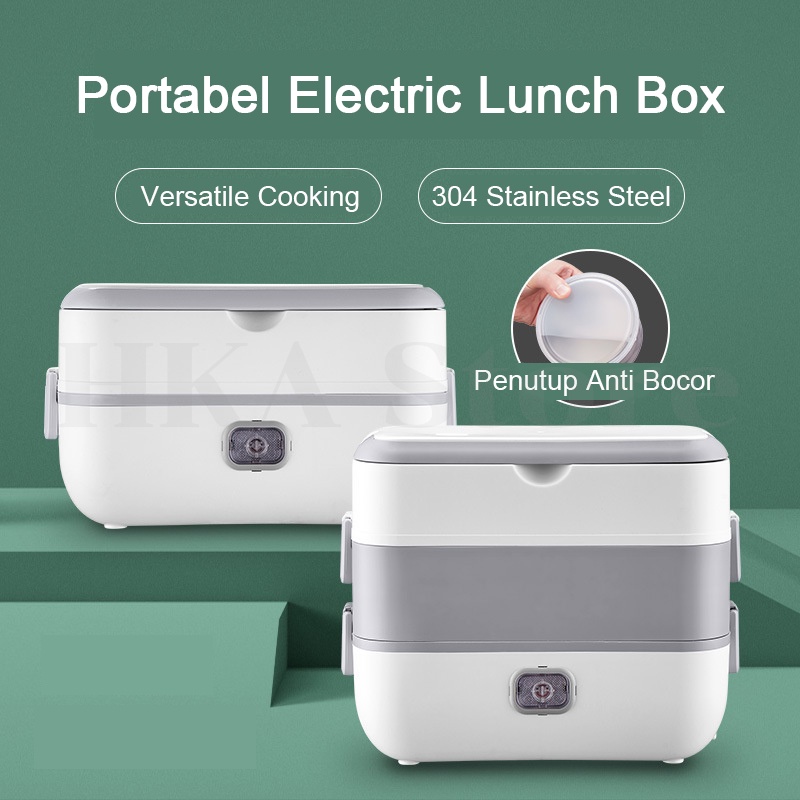 Jual Electric Lunch Box Soft Putih Anti Tumpah Low Watt 304 Stainless ...